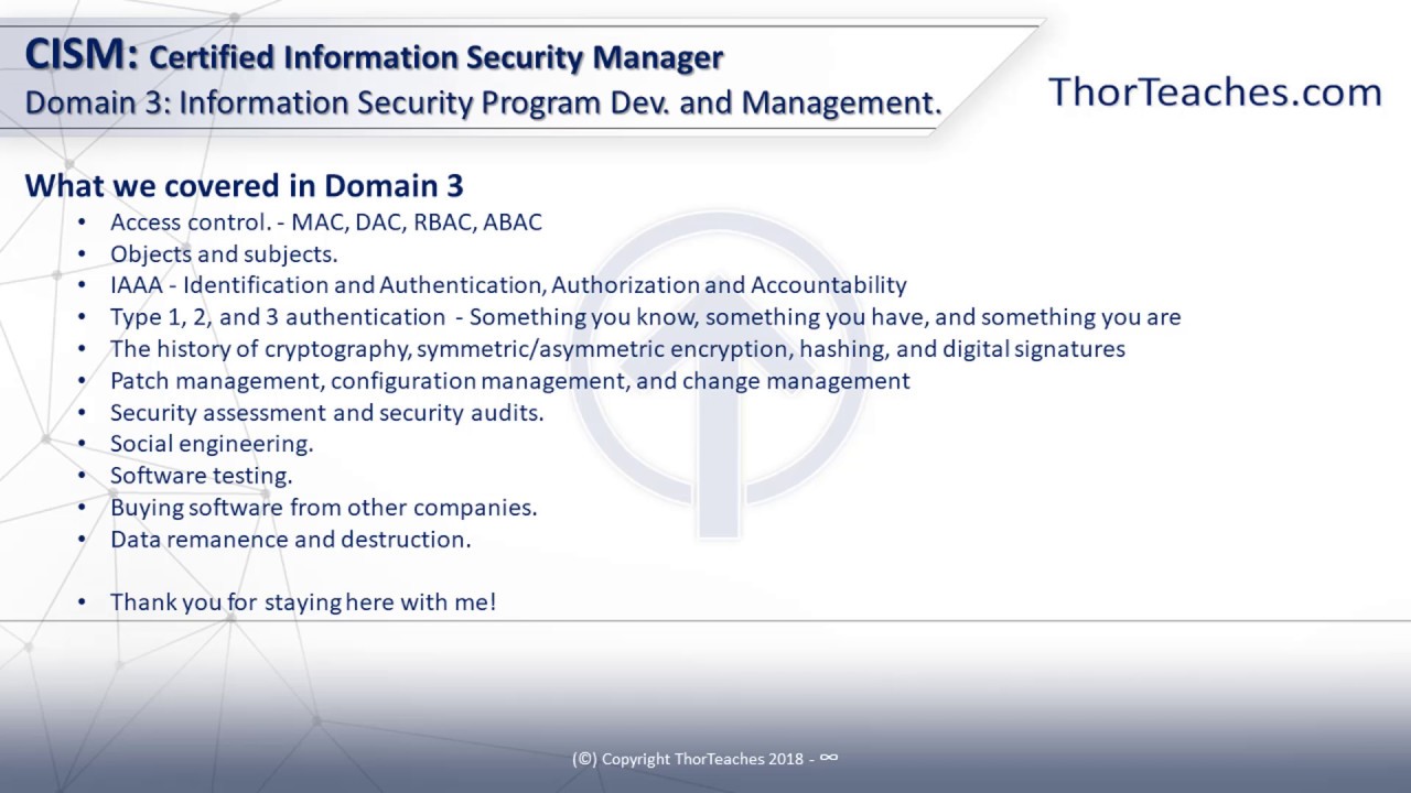 CISM Domain 3: Information Security Program Development and Management ...