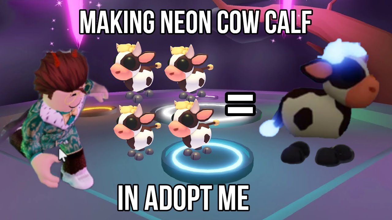 Making neon cow calf in Adopt Me - YouTube