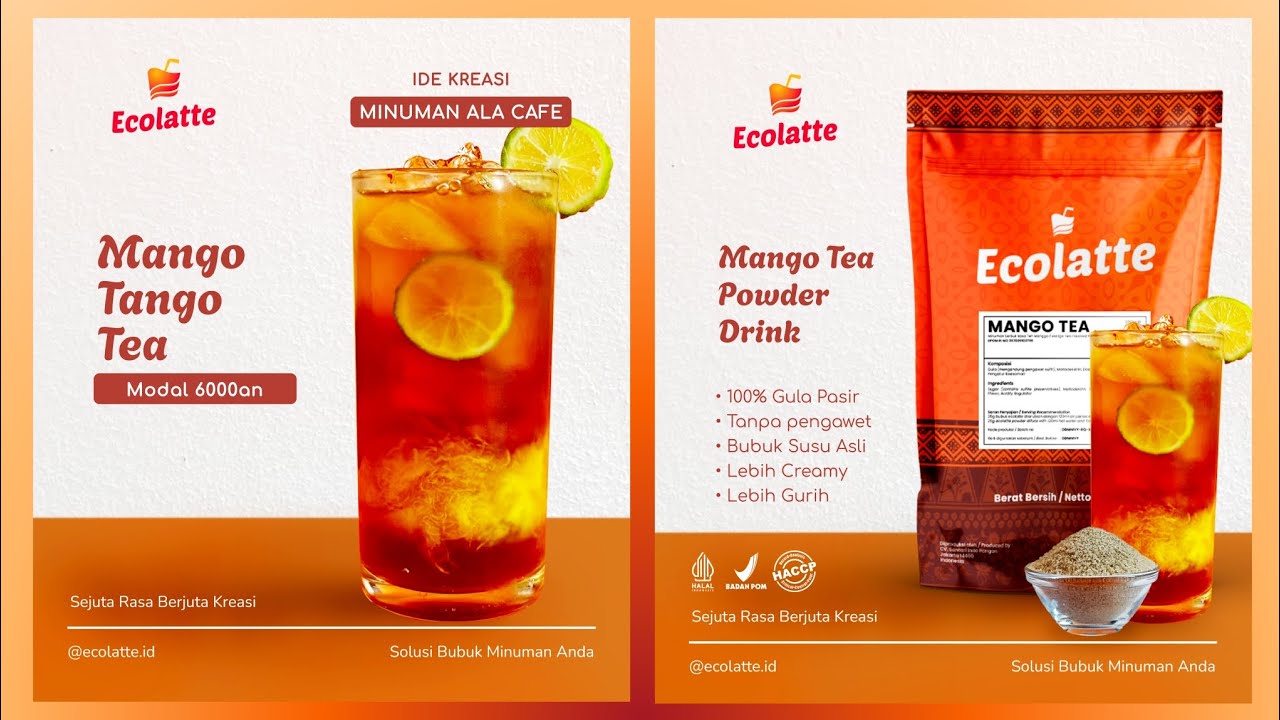 Mango Tango Tea dari Ecolatte Powder Drink, Bikin Minuman Ala Cafe Gak ...