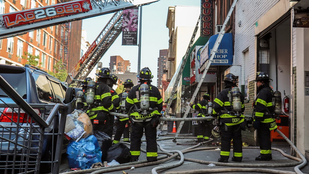 FDNY Battles Major Fire throughout 4 Story Mixed Occupancy [ Manhattan ...