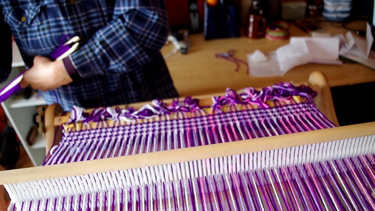 Weave houndstooth with hemstitch demo - YouTube