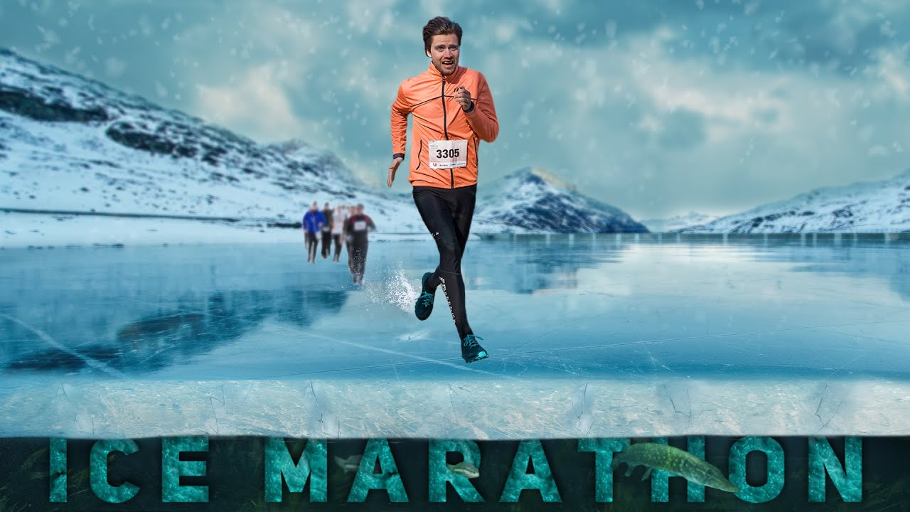 Running a Marathon On Pure Ice! Can I Win It? - YouTube
