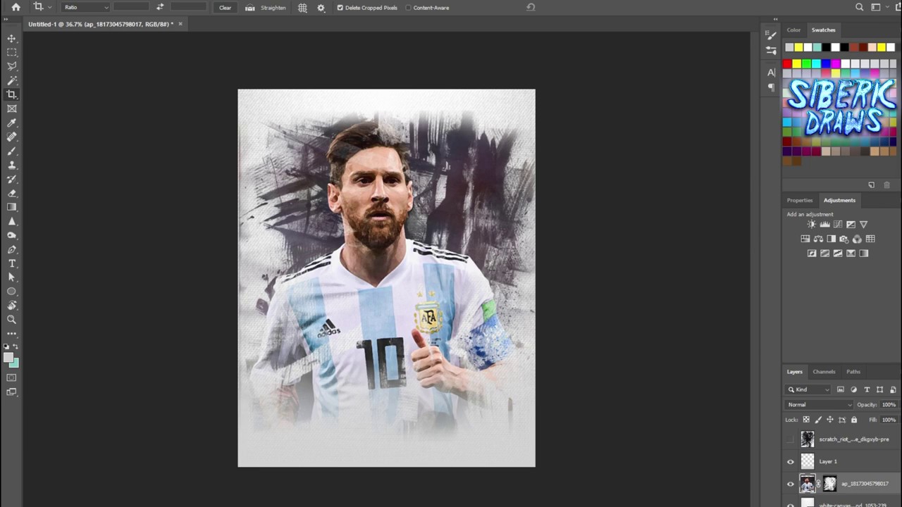 Canvas Splash Overlay Effect | Adobe Photoshop Tutorial - YouTube
