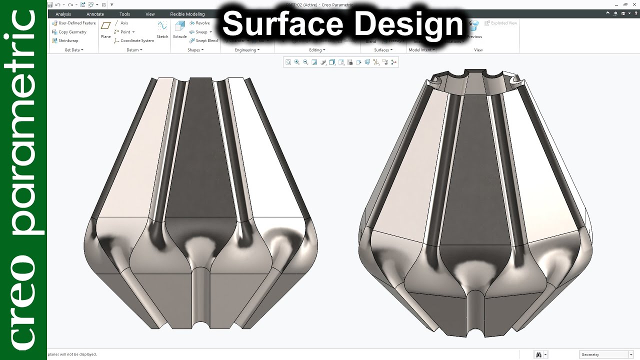 Lamp shade in Creo Parametric | Surface Design in Creo Parametric - YouTube