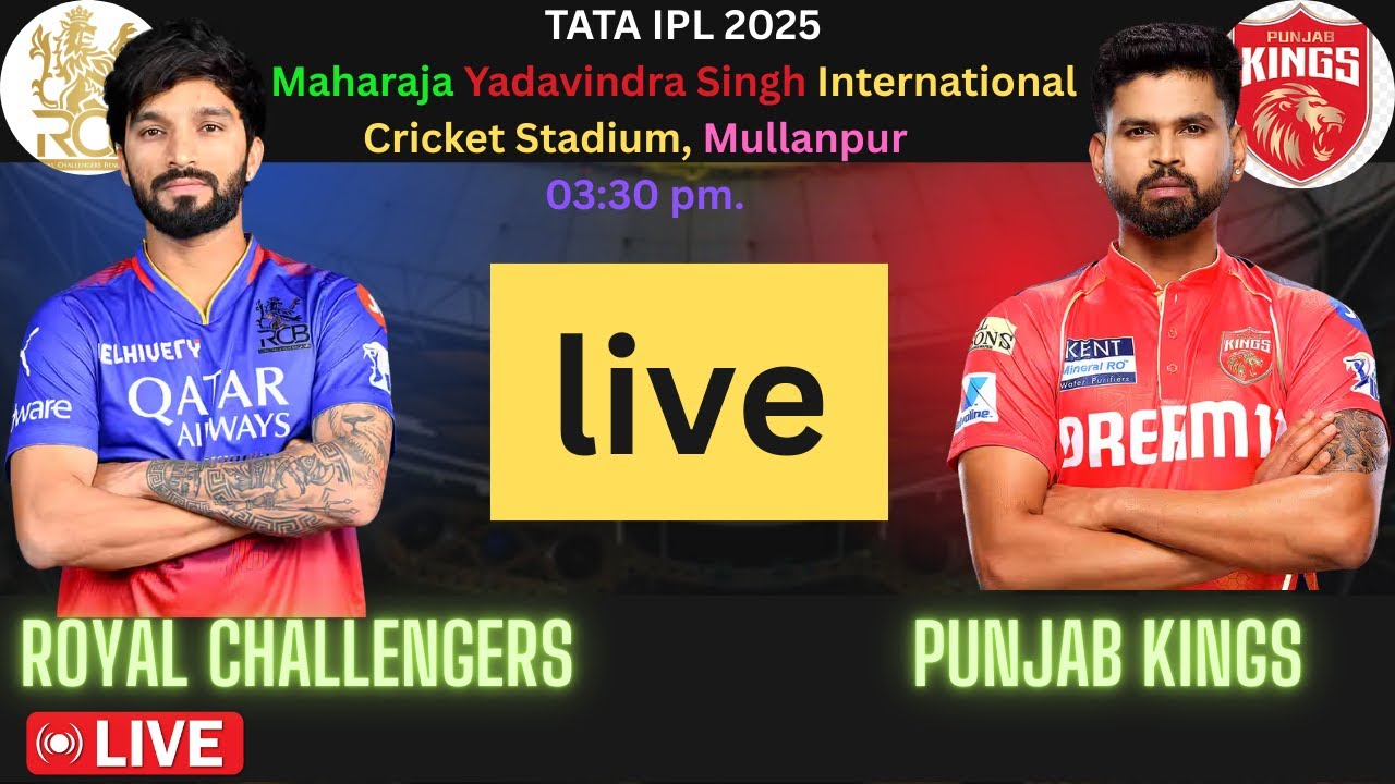 PBKS VS RCB T20 Match, Punjab Kings vs Royal Challengers Bengaluru, IPL ...