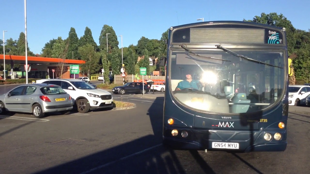 Here is the Arriva bus 3735 on the number 34 in Brookwood - YouTube