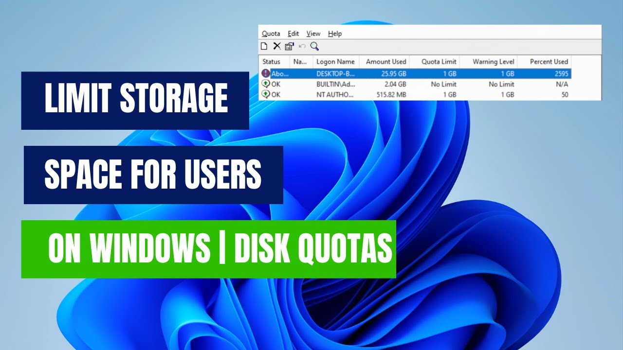 Manage User Storage in Windows 11: Step-by-Step Disk Quota Setup - YouTube