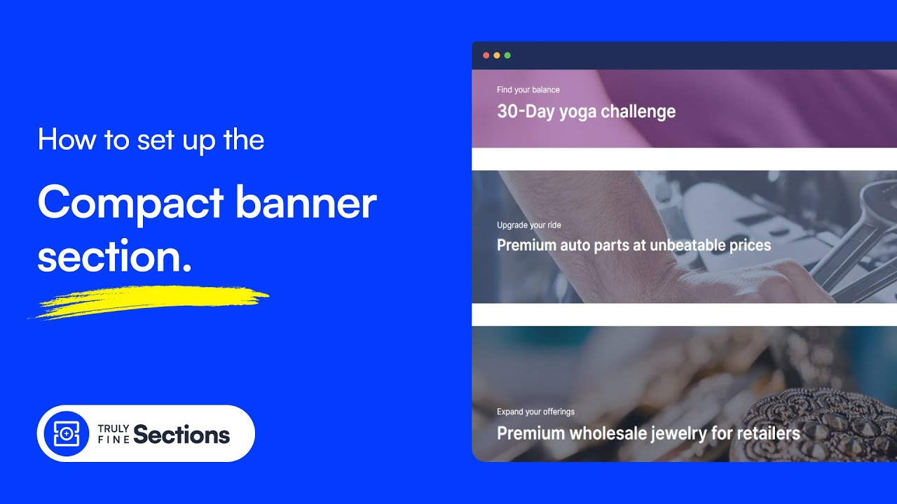 How to set up the compact banner section - Small variation - YouTube