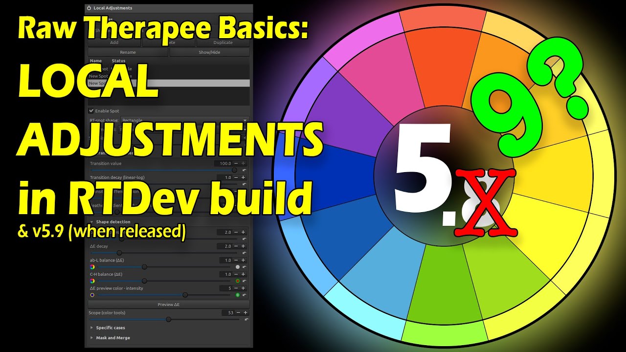Raw Therapee Basics: The New Local Adjustments - pt1 - YouTube