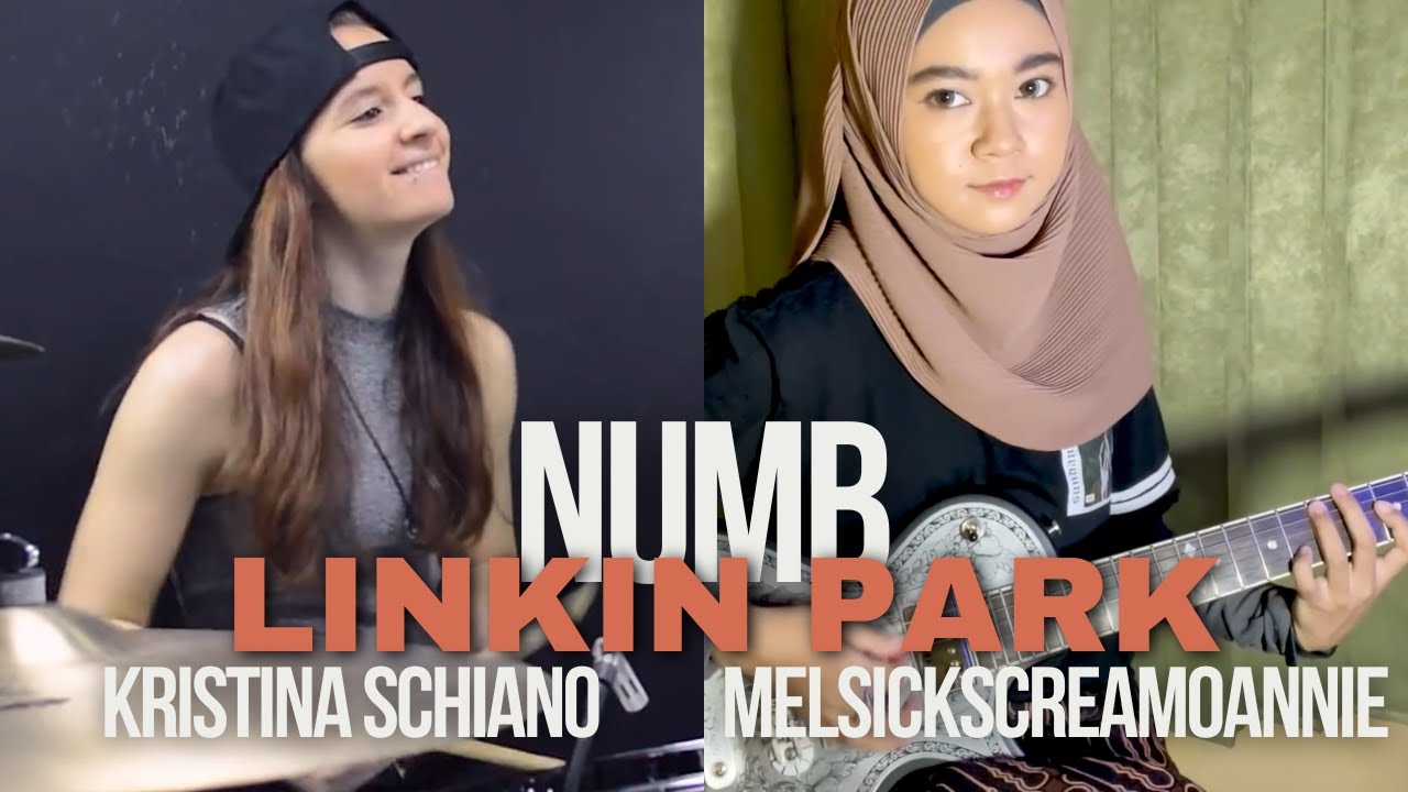 Numb Linkin Park Drum And Guitar Cover Kristina Schiano