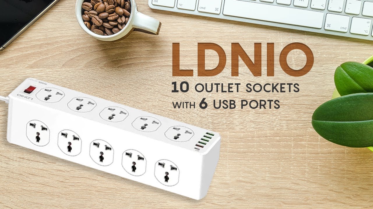 LDNIO 10 Outlet Sockets with 6 USB Ports - YouTube