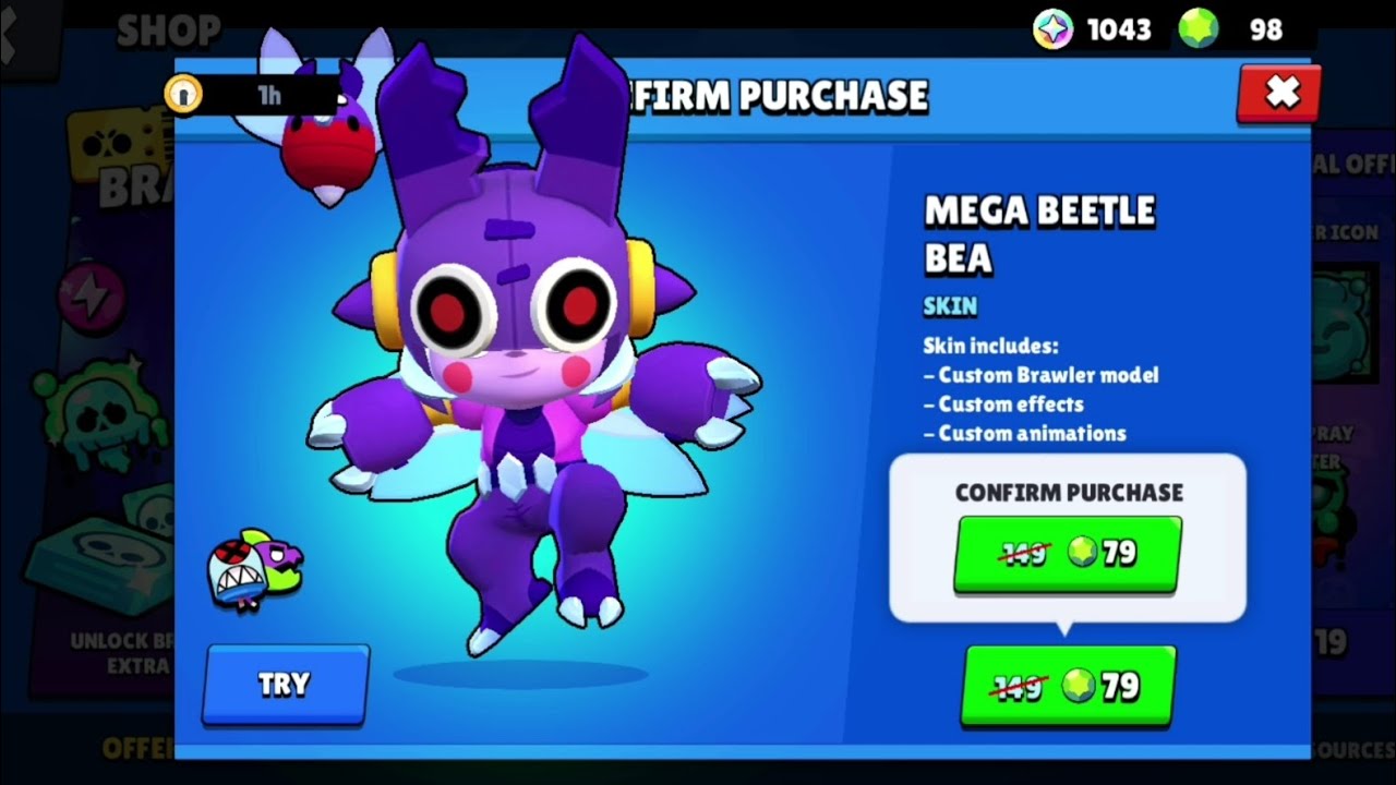 Buying Mega Beetle Bea Skin in season 19 #brawlstars #bea #skin #edit ...