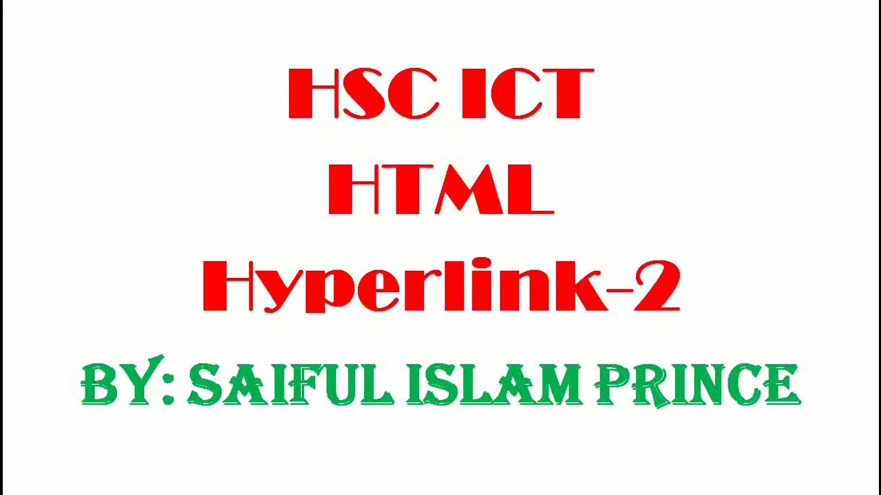 HSC ICT Online Tutorial HTML Hyperlink Part 2 এইচএসসি আইসিটি অনলাইন ...