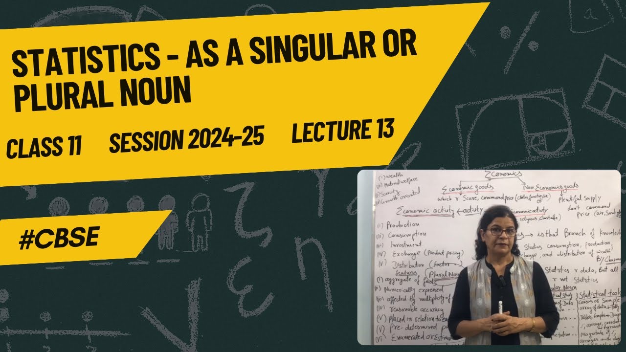 STATISTICS - AS A SINGULAR OR PLURAL NOUN | CLASS 11 | CBSE - YouTube