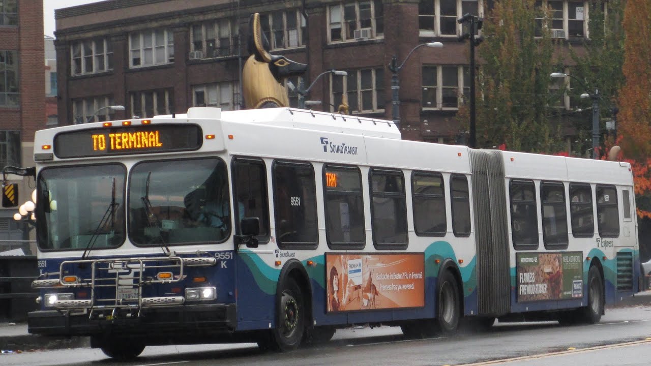 A ride on Sound Transit 2004 New Flyer D60LF 9551K - YouTube