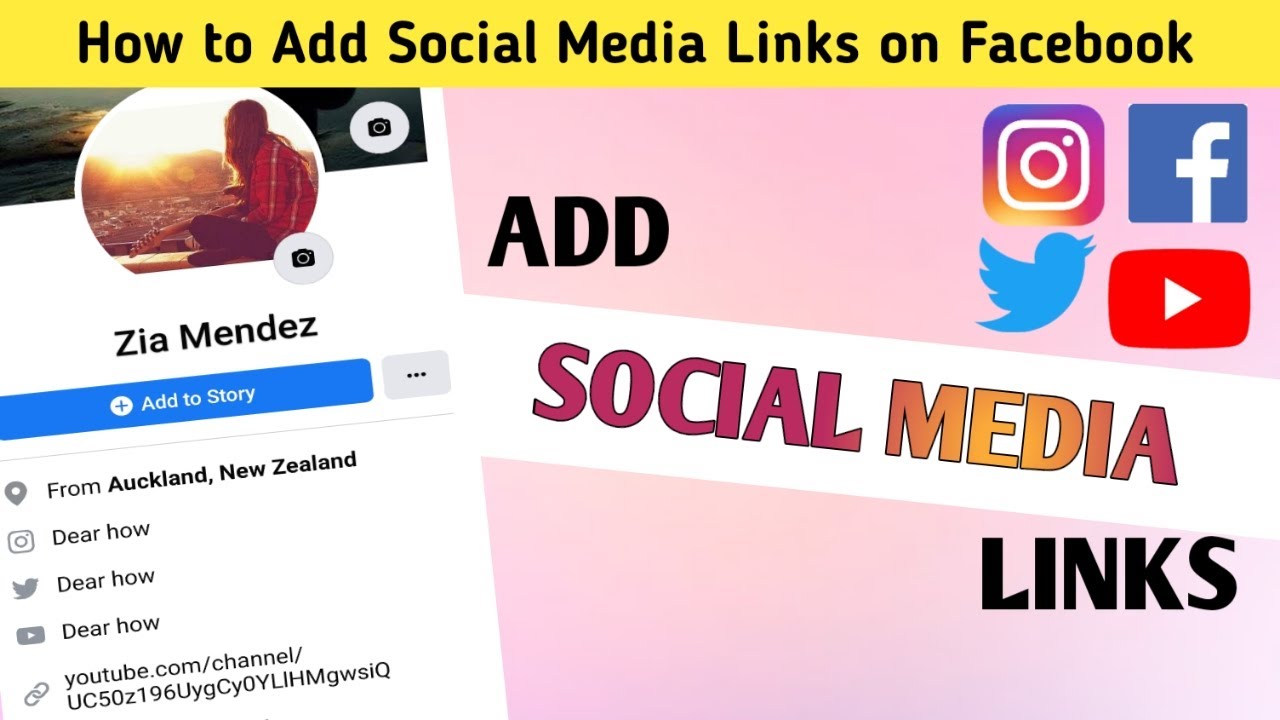 HOW TO ADD SOCIAL MEDIA LINKS ON FACEBOOK - YouTube