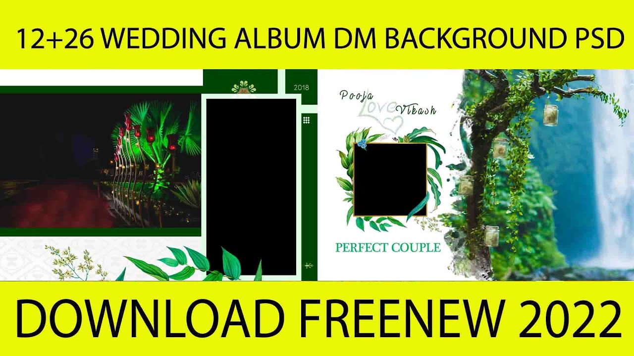 12+26 background wedding album DM psd download free New 2022|| 5 page ...