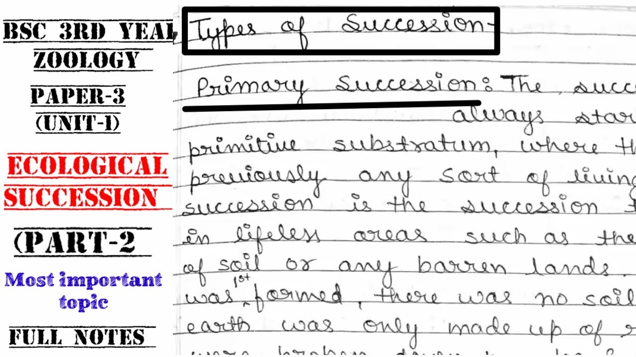 Types of ecological succession|BSC 3rd YEAR ZOOLOGY PAPER-3(unit-1 ...