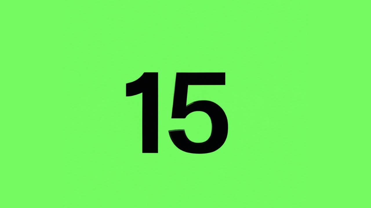 Countdown Timer 15 Second with a Green Screen Background | No Copyright ...