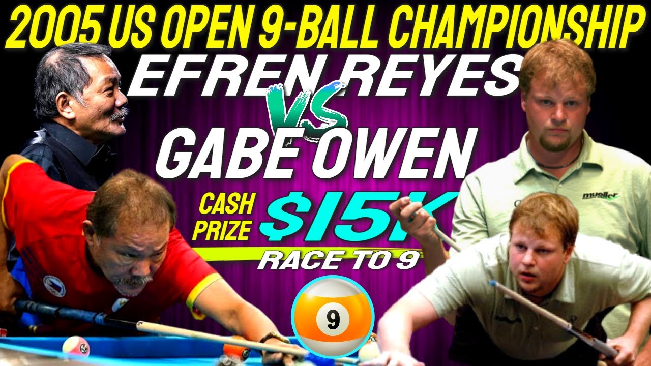Battle of Pool Masters between Efren Reyes vs Gabe Owen at 2005 US Open ...