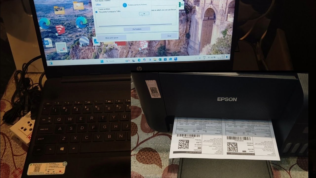 Epson printer mai laptop se print kaise nikale ||how to print laptop ...