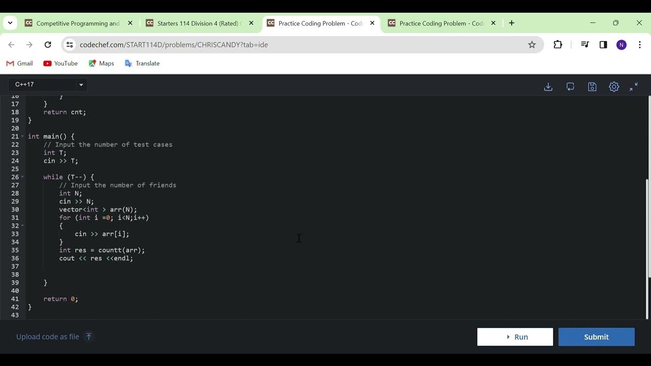 Christmas Candy CodeChef Solution 100 percent correct - YouTube