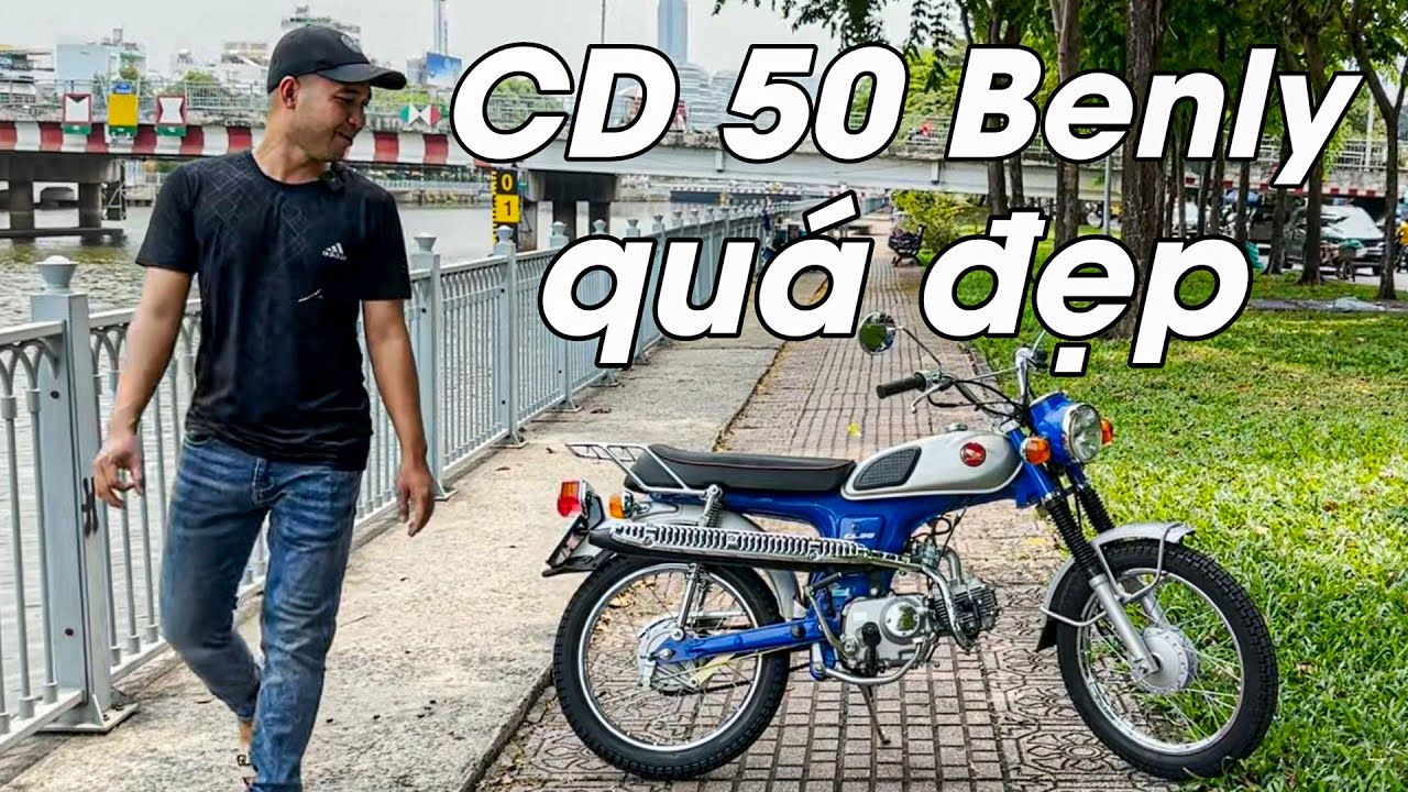 Xe CD50 Benly 50cc khách dô thay nhớt em thấy đẹp quá mượn chủ xe rì ...