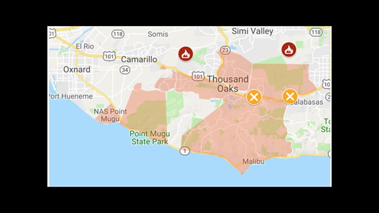 Map of Woolsey and Hill fires: Highway 101 closed, Malibu evacuated ...