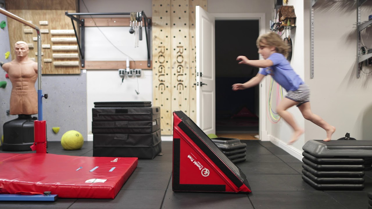 Jump Rolls on Slanted Ninja Steps - Tumbl Trak - YouTube