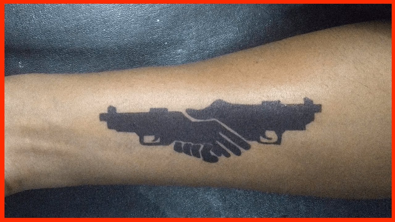 Gun Handshake Tattoos 30+ Ak 47 Tattoo Stock Photos, Pictures
