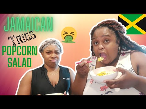 JAMAICAN'S TRYING VIRAL POPCORN SALAD - YouTube