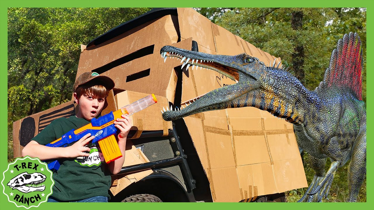 Where are the Dinos Hiding?! And HUGE Box Fort! | T-Rex Ranch Dinosaur ...