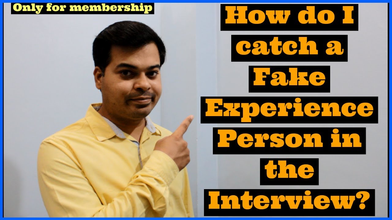 How do I catch a fake experience people? Try not do do it - YouTube