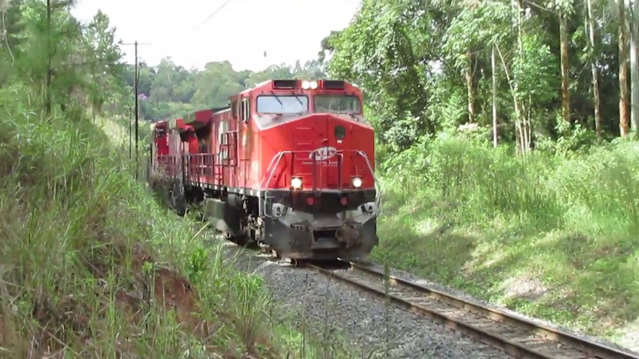 Trem M43, com dupla de DASH-9 #8309 e #8314 ALL, passando pelo KM 490 - YouTube