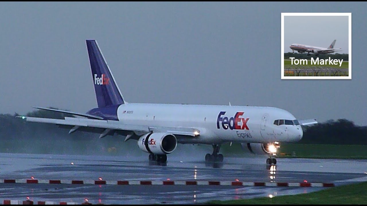 Fed Ex B757 200F at Manchester Airport 8th April 2014 - YouTube