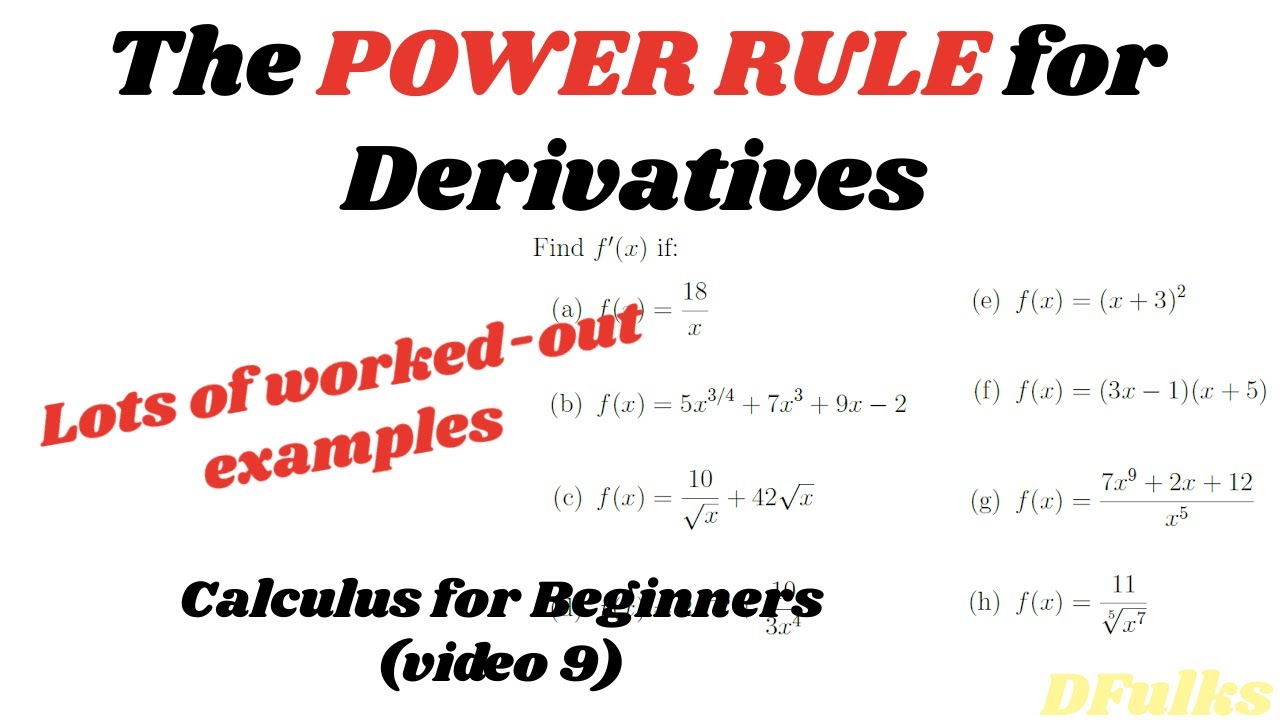 Derivatives: The Power Rule and Simplifying - YouTube