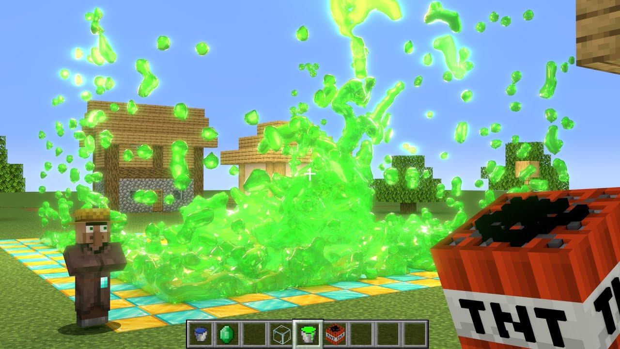 TNT in Realistic Slime Pool in Minecraft - YouTube