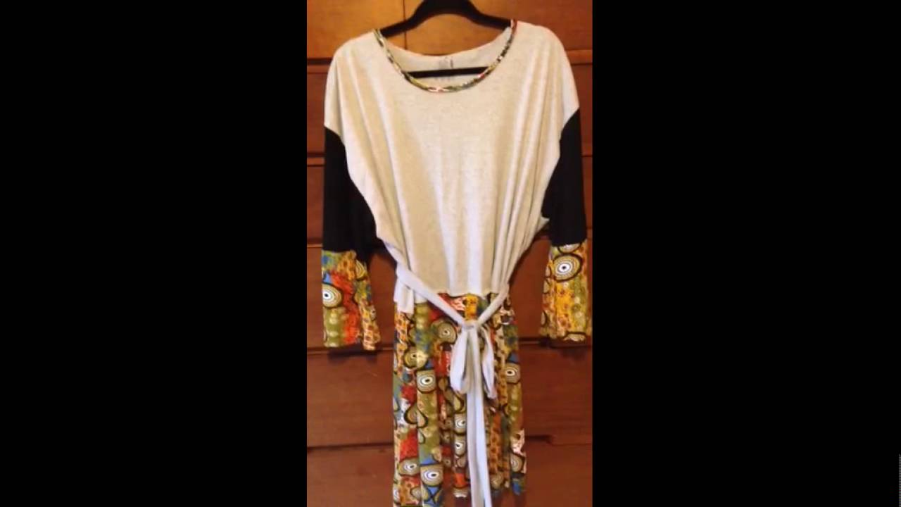 Upcycling Two Shirts To A Dress... - YouTube