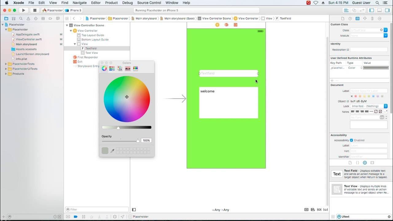 Swift : How to set placeholder text to UITextview and UITextfield. - YouTube