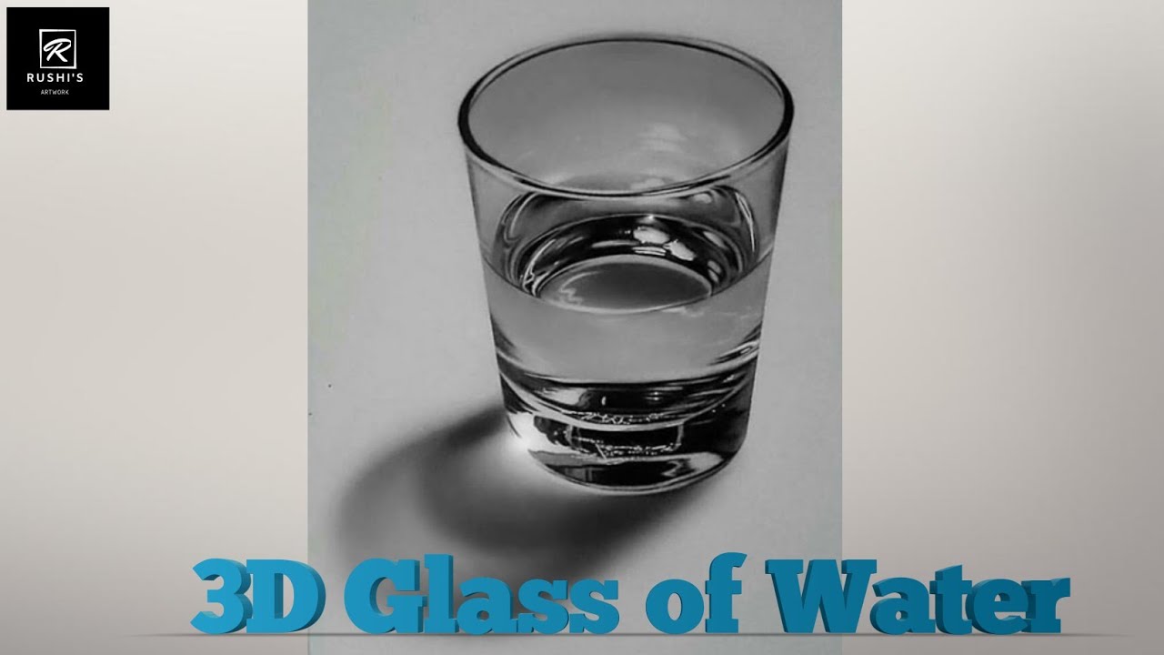 How to draw glass of water | drawing of glass .😱.which looks so real ...