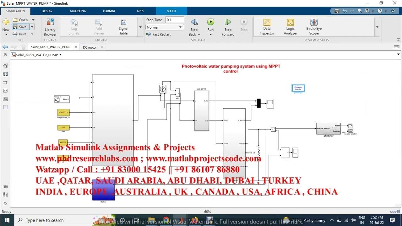 Photovoltaic water pumping system using MPPT control | Incremental Conductance algorithm ...
