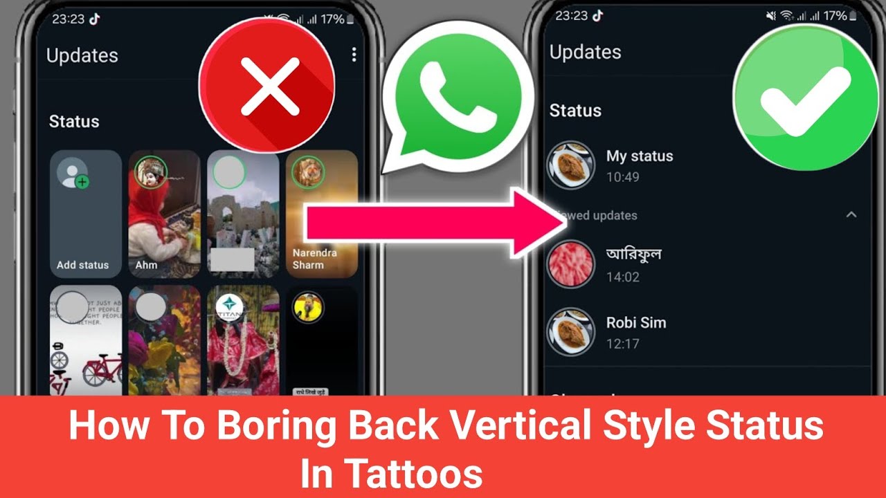 How to change WhatsApp new status Style back to the vertical Old style ...