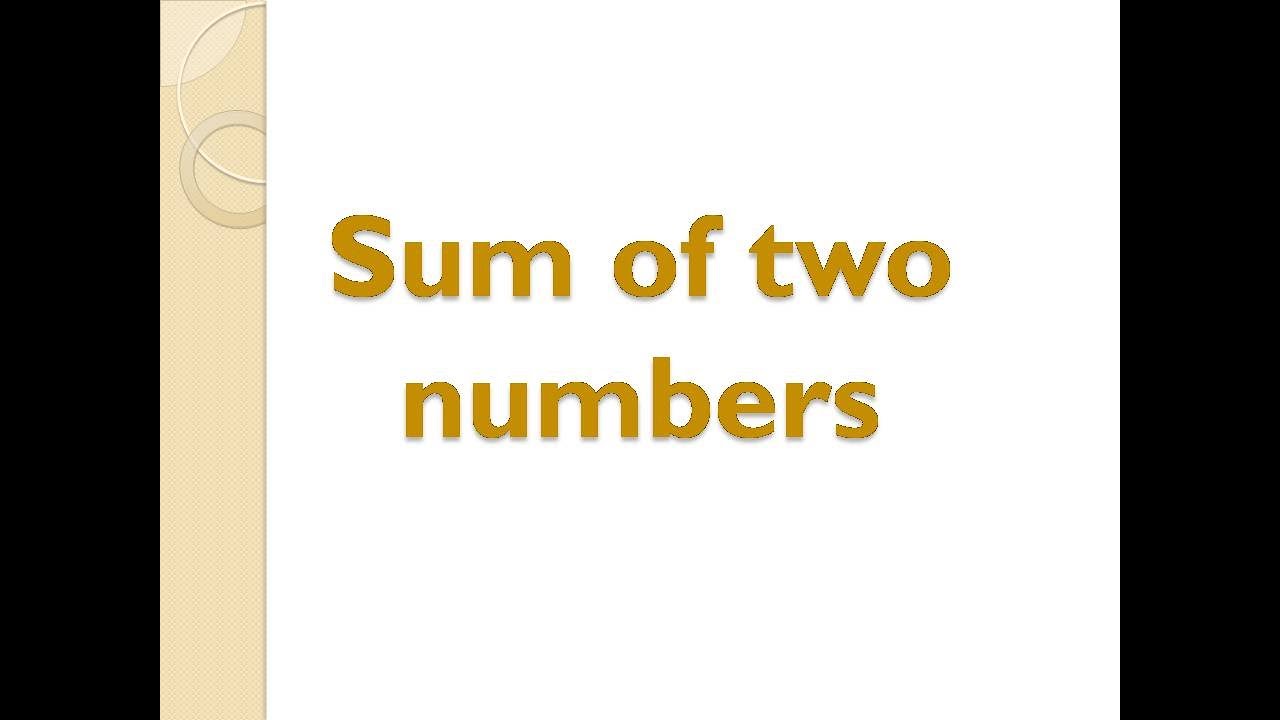Sum Of Two Numbers In C Language YouTube