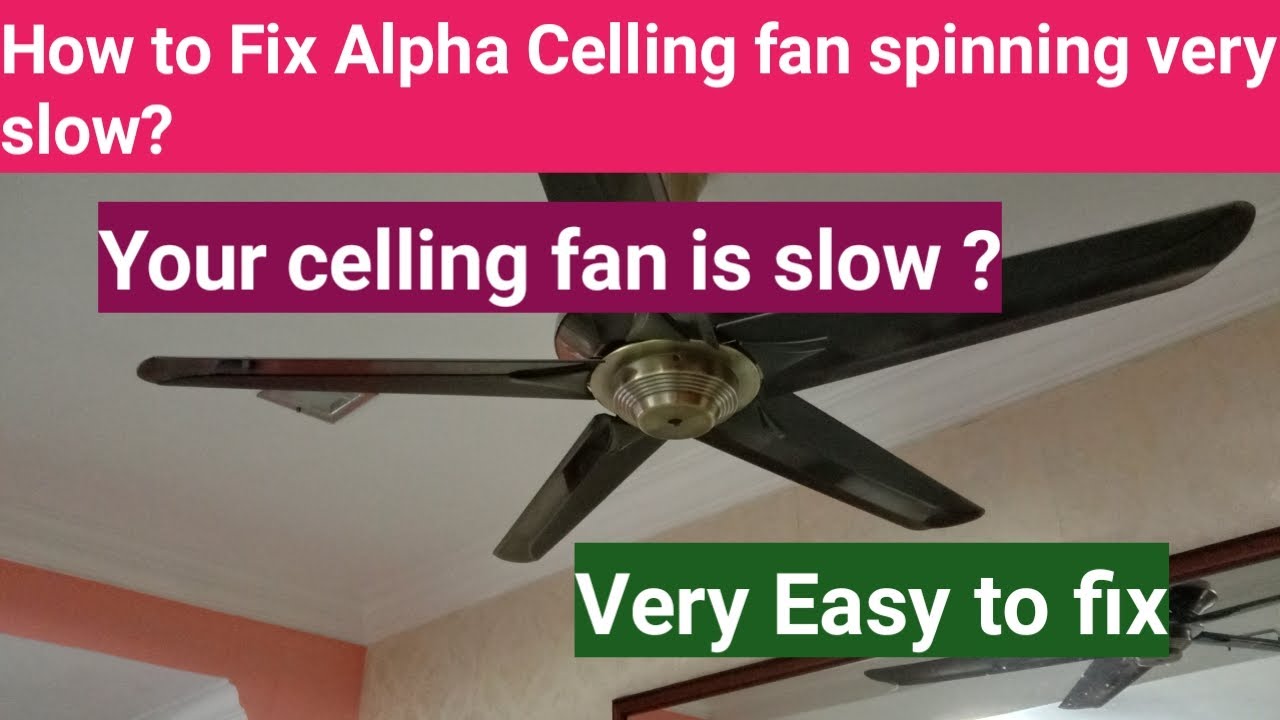 How to fix Alpha ceiling fan speed very slow ? - YouTube