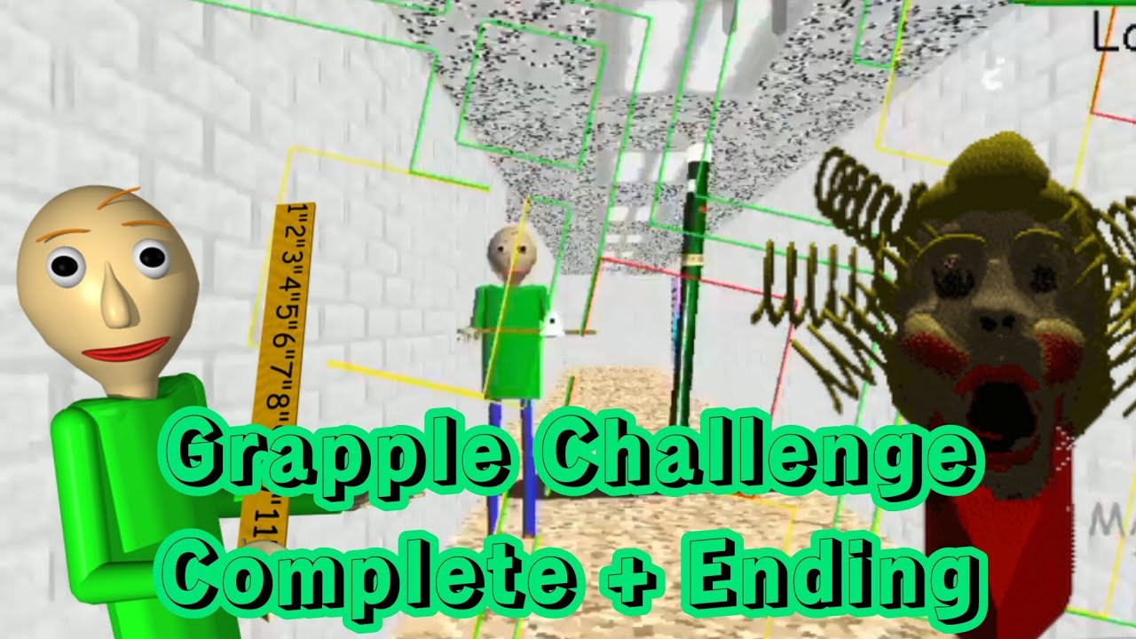 Baldi's Basics Challenges Maps Demo - Grapple Challenge Complete + Ending - YouTube