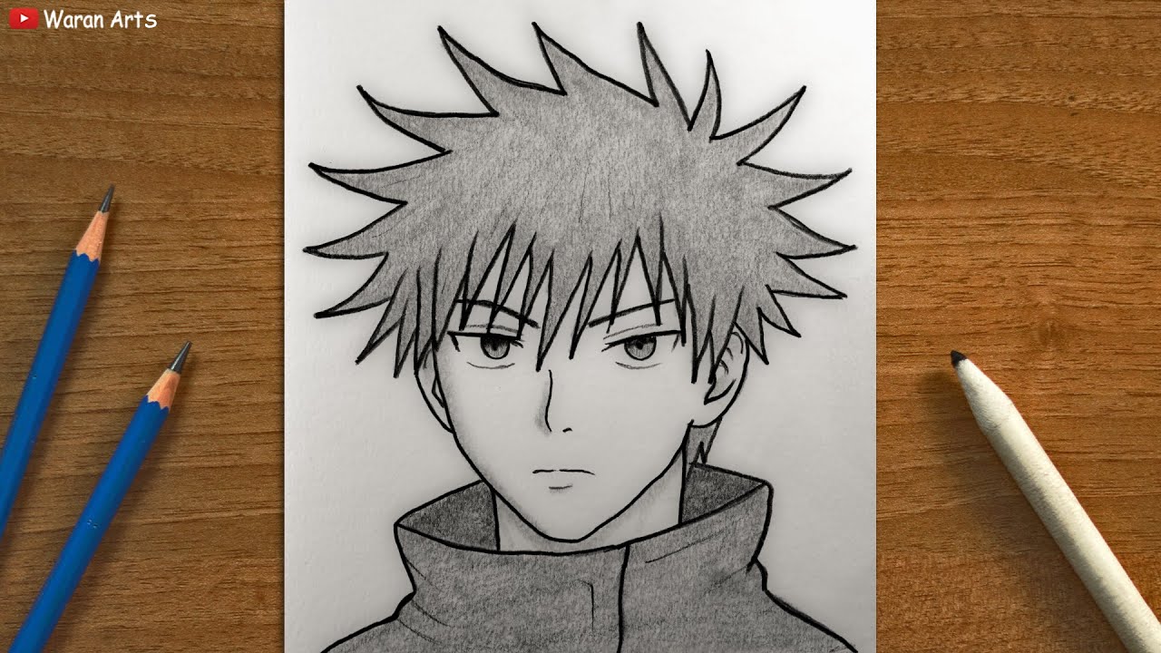 How to Draw Megumi Fushiguro from Jujutsu Kaisen | Easy Anime Drawing ...