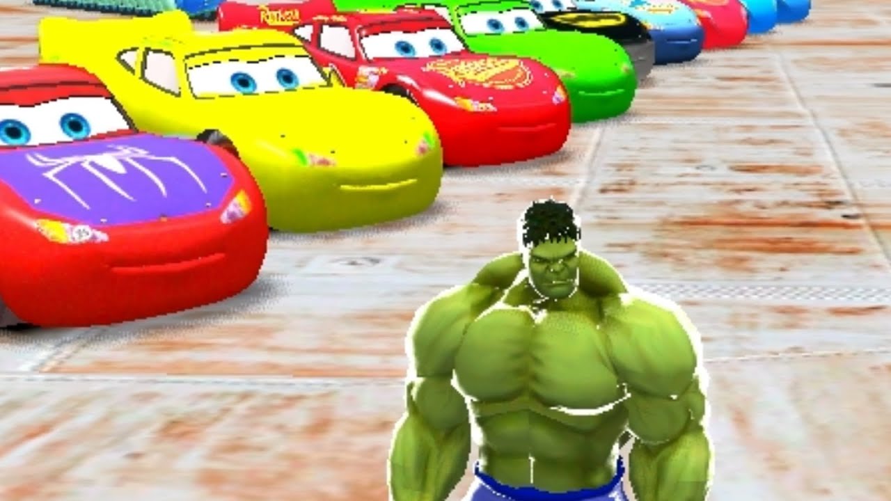 Disney Cars,Lightning Custom McQueen, Kids Songs Hulk Smash Car - YouTube