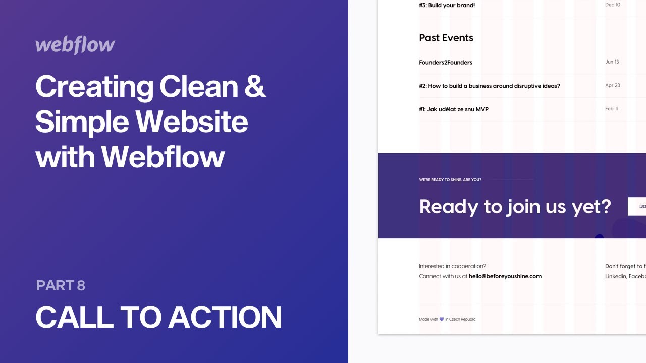 8 — Call to Action / CTA — Creating Clean & Simple Website with Webflow - YouTube