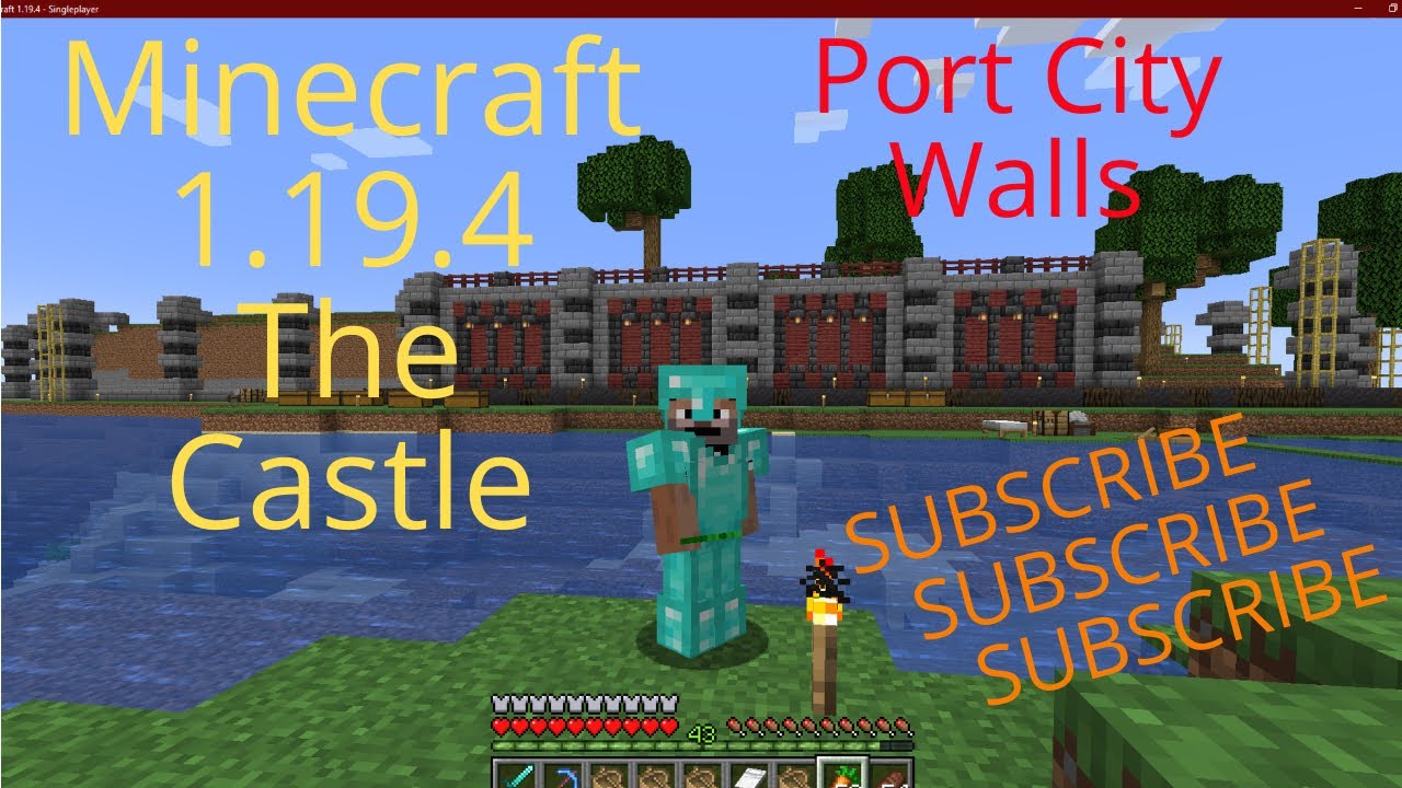 Minecraft Old Noob EP 115 Working on Port City walls. - YouTube