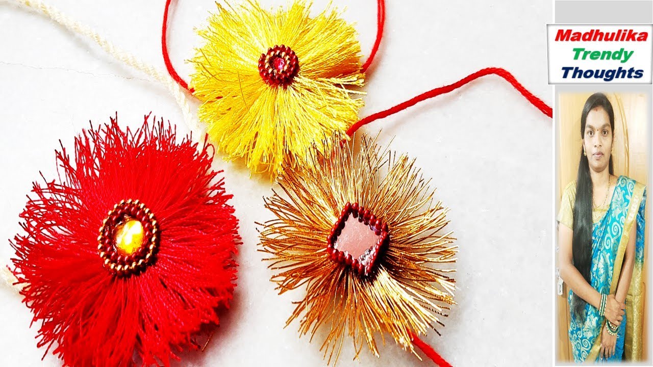 How to make silk thread rakhi || Silk Thread Rakhi making || Rakhi ...